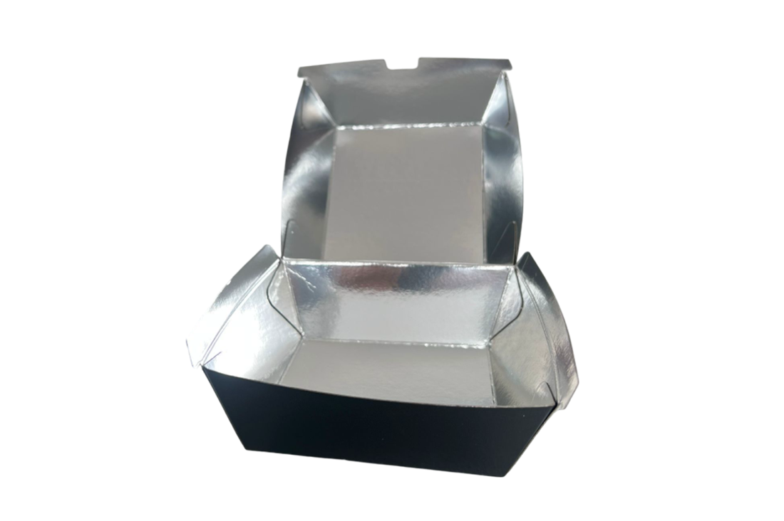 Regular Black Foil Burger Boxes | Heat-Retaining | My Packaging