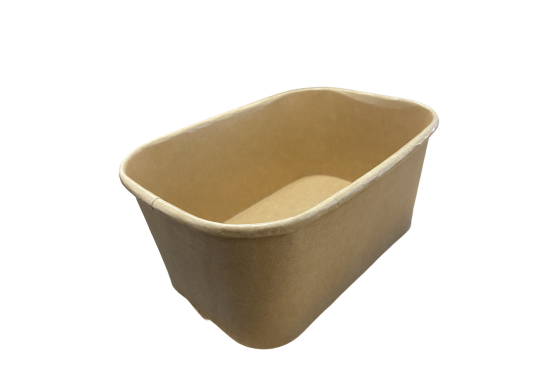 1000ml Kraft Containers with Plastic Lids | Recyclable | My Packaging