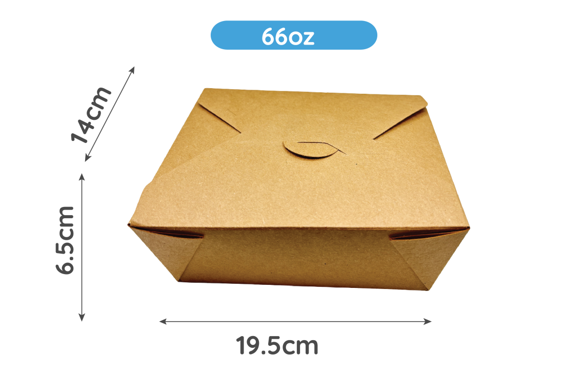 66oz Brown Kraft Takeaway Boxes No.3 | Recyclable | My Packaging