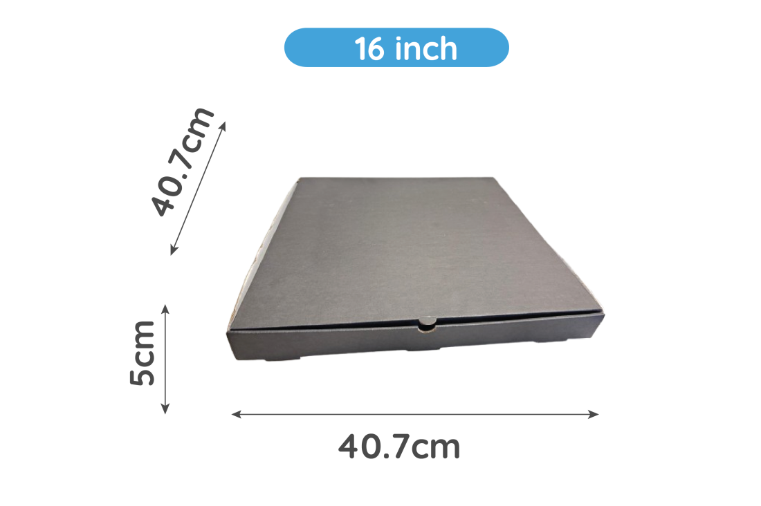 16 Inch Black Pizza Boxes | Biodegradable | My Packaging